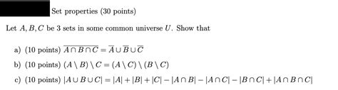 Solved Do Not Use Venn Diagrams As A Proof Also Use Set