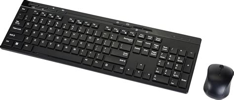 Amazon Basics Wireless Keyboard And Mouse Combo Full Sized Qwerty Layout 2 4 Ghz