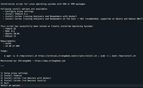 automated installation script thehive 5 documentation