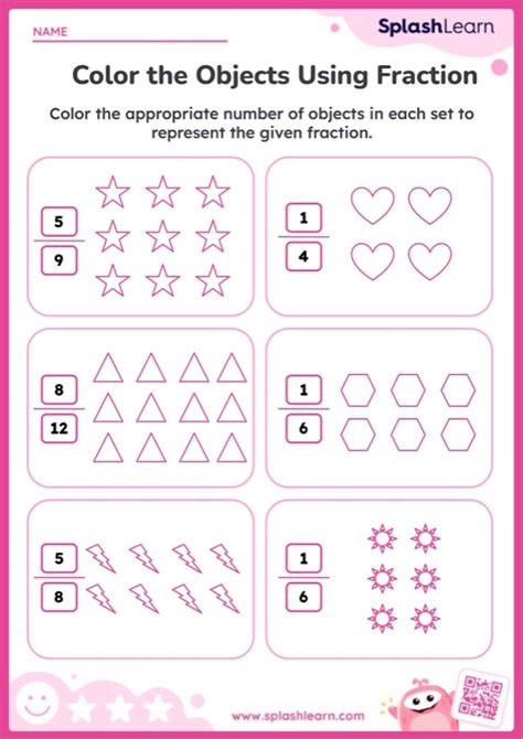 Find Fraction Of A Set Math Worksheets Splashlearn