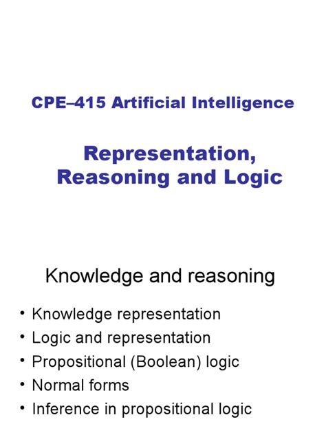 Lecture11 Representation Reasoning And Logic Download Free Pdf