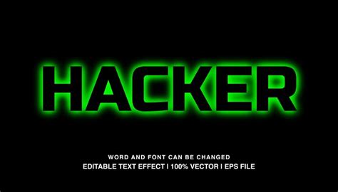 Premium Vector Hacker Editable Text Effect Template Green Neon Light