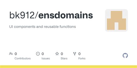Github Bk912ensdomains Ui Components And Reusable Functions