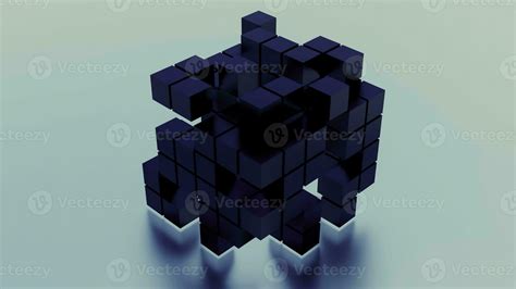 Blue Self Disassembling Rubiks Cube Designa Blue Background In