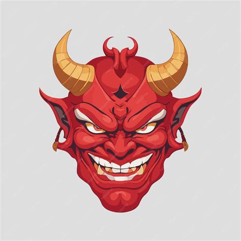 Premium Vector Red Devil Face Vector On A White Background
