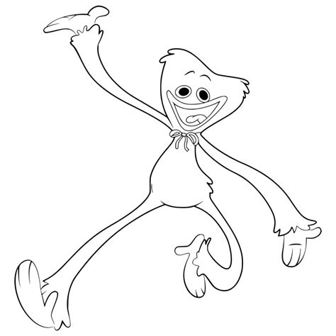 Funny Huggy Wuggy Coloring Page