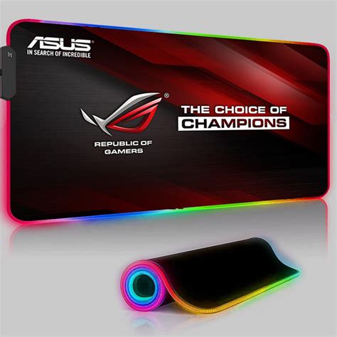 컴퓨터 책상 Rgb 마우스 패드 Asus Led 게임 매트 마우스 패드 애니메이션 고무 게임 액세서리 키보드 매트 노트북 게이머