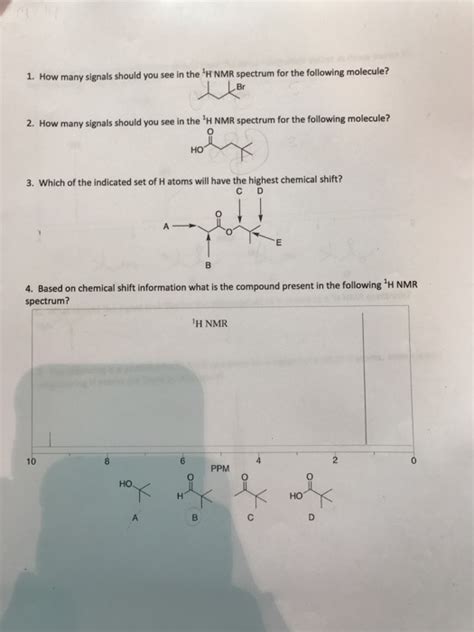 Solved 1 How Many Signals Should You See In The H NMR Chegg Com