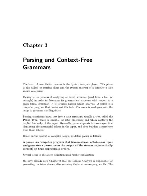 Parsing And Context Free Grammar Pdf