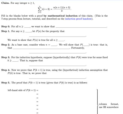[solved] claim for any integer n1 i 1ni i 3 3n n 1 n 5