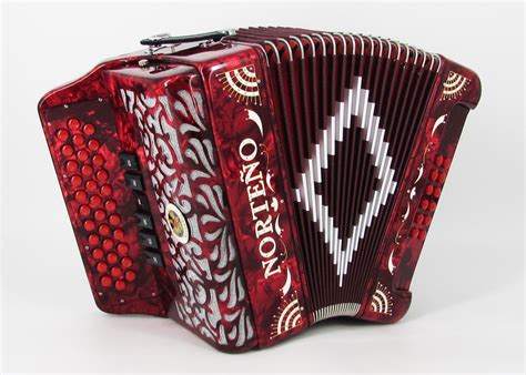 Acordeon Marca Norteño 2 Tonos Rojosol Blanco Gabbanelli Accordions