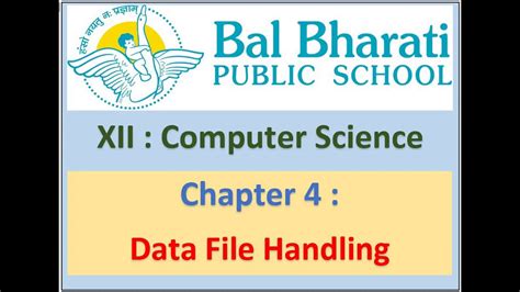 Xii Computer Science Chapter 4 Data File Handling Part 10 Youtube