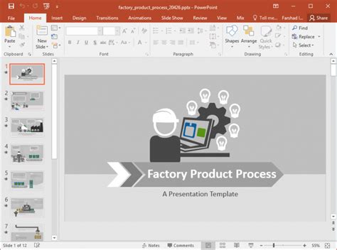 Animated Factory Production Powerpoint Template
