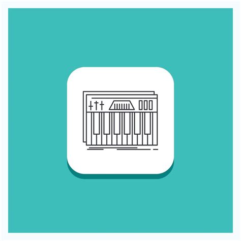 Round Button For Controller Keyboard Keys Midi Sound Line Icon Turquoise Background 12964554