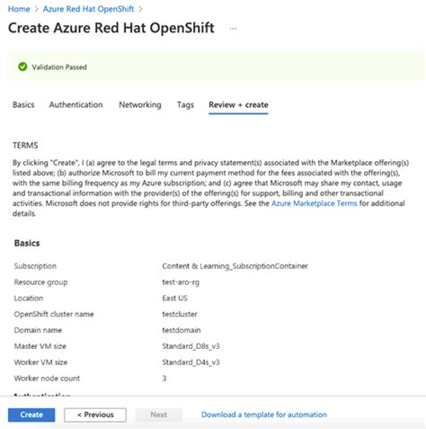Create An Azure Red Hat Openshift 4 Cluster Azure Red Hat Openshift Microsoft Learn