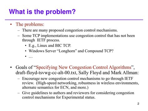 Ppt Standardizing New Congestion Control Algorithms Powerpoint
