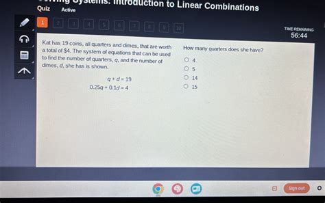 solved y systems introduction to linear combinations quiz active 1 2 3 4 5 6 7 8 9 10 time