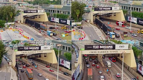 香港红磡海底隧道航拍视频 视频素材下载