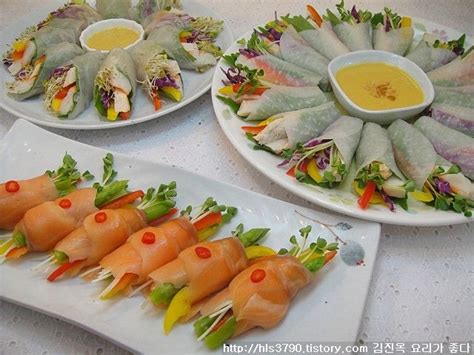 손님초대상을 화려하게 만들어주는 롤요리 요리 건강한 요리법 음식