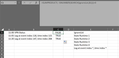 Excel Countif With Wildcards In Searched Array Stack Overflow