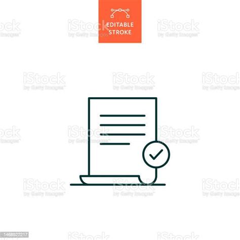 편집 가능한 획이 있는 승인된 문서 줄 아이콘 아이콘은 웹 디자인 모바일 앱 Ui Ux 및 Gui 디자인에 적합합니다 개념에