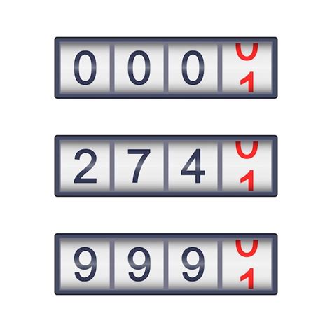Premium Vector Counter With Numbers Vector Isolated Set Color