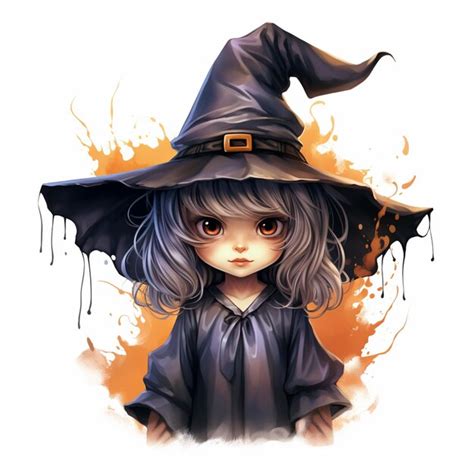 Premium Ai Image Anime Girl In A Witch Hat With A Splaty Background