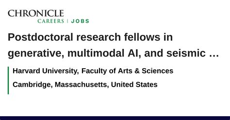 Postdoctoral Research Fellows In Generative Multimodal Ai And Seismic Foundational Models Job