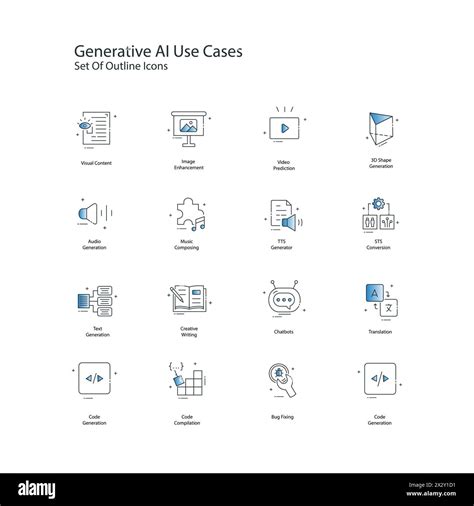 Generative Ai Use Cases Vector Illustration Icon Design Set Stock Vector Image And Art Alamy