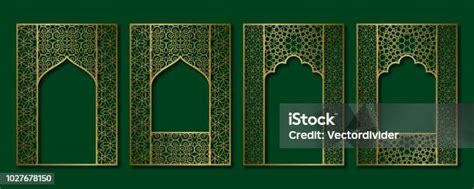 화려한 문 및 창 형태로 황금 빈티지 프레임의 집합입니다 브로셔 책 또는 인사말 카드 표지 배경 템플릿 0명에 대한 스톡 벡터 아트 및 기타 이미지 Istock