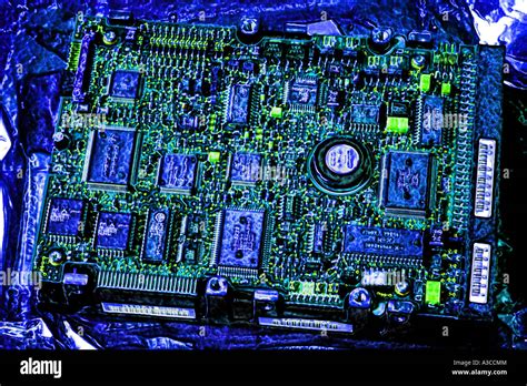 Detail Close Up View Of Electronic Circuit Board From Computer Stock Photo Alamy