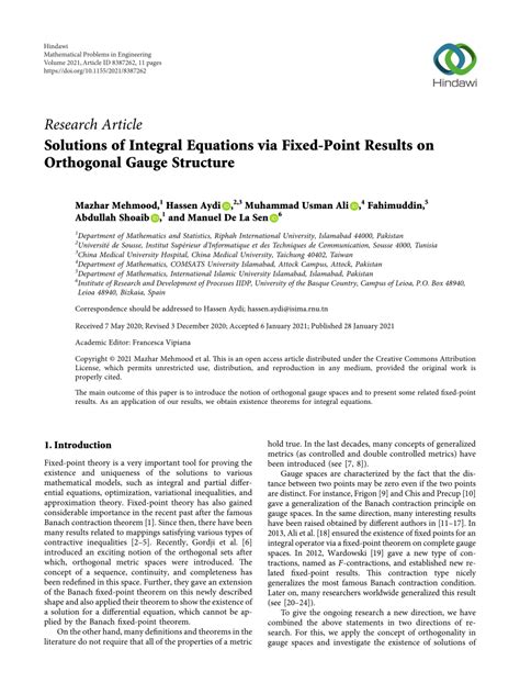Pdf Solutions Of Integral Equations Via Fixed Point Results On