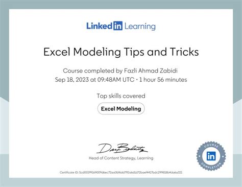 Fazli Ahmad Zabidi On Linkedin Certificate Of Completion