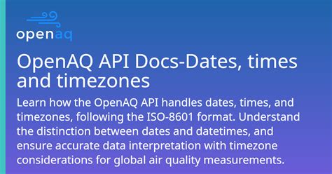 Dates Times And Timezones Openaq Docs