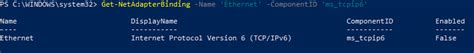 deactivating ipv6 via the powershell
