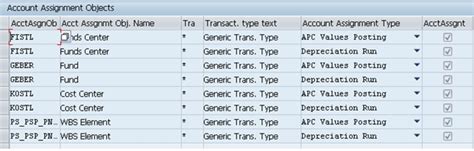 Sap Fi Specify Account Assignment Types For Account Assignment Object Sap Fi Asset Account