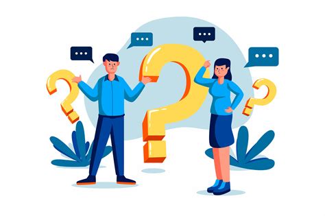 People Asking Questions Illustration In Flat Style Premium Vector