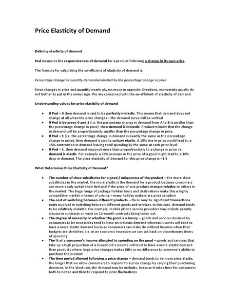 Pdf Microeconomics Price Elasticity Of Demand Dokumentips