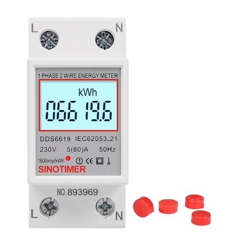 Single-phase electricity meter, Sinotimer, 230V AC 50Hz, 5(80)A ...