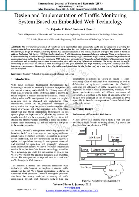 Pdf Traffic Monitoring System Using Embedded Web Technology