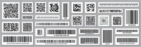 Set Of Product Barcodes And Qr Codes Identification Tracking Code