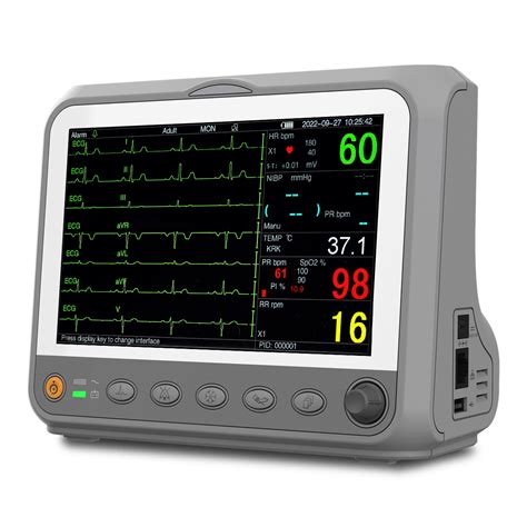 8 Inch Touchscreen Etco2 Portable Patient Monitor Tracks Vital Parameters Including Ecg Resp