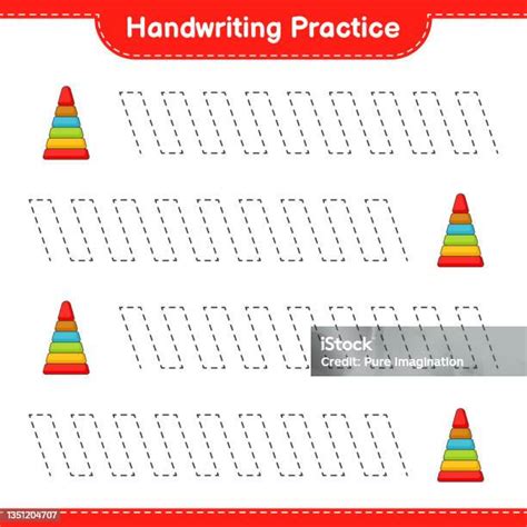필기 연습 피라미드 장난감의 라인을 추적 교육 어린이 게임 인쇄 워크 시트 벡터 일러스트레이션 0명에 대한 스톡 벡터 아트 및 기타 이미지 Istock