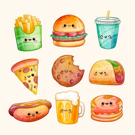 Fast Food Cartoon Vector Free Download