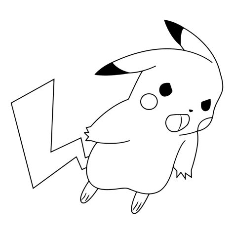 Раскраска Пикачу с криком рвётся в бой распечатать или скачать