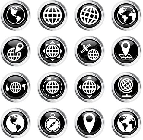 Globes Icon Set Globe Communication Gps Vector Globe Communication Gps Png And Vector With