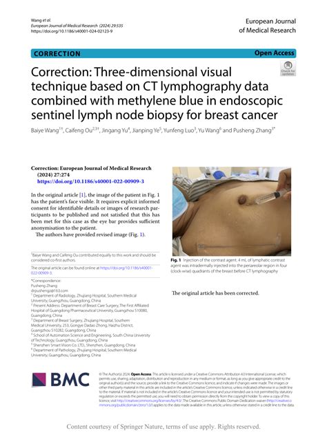 Pdf Correction Three Dimensional Visual Technique Based On Ct Lymphography Data Combined With