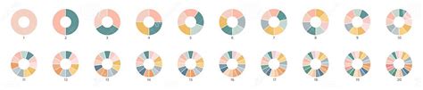 Segment Color Slice Set Wheel Round Diagram Part Pie Chart Icons Circle Section Graph Stock