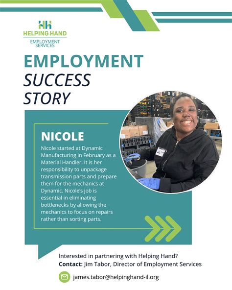 📣 Please Join Us In Congratulating Nicole With Starting Her First Job