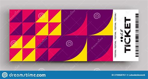 Ticket Vector Template Layout With Abstract Pattern Design Graphics